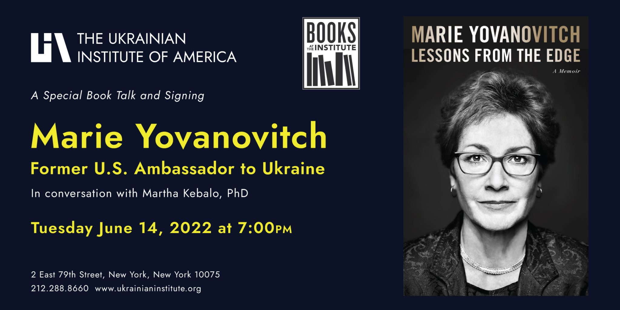 Conversation and Book Signing with Ambassador Marie L. Yovanovitch